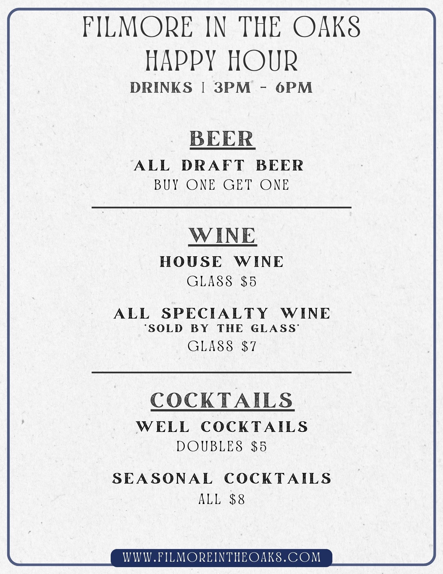 Menus - Bayou Oaks at City Park