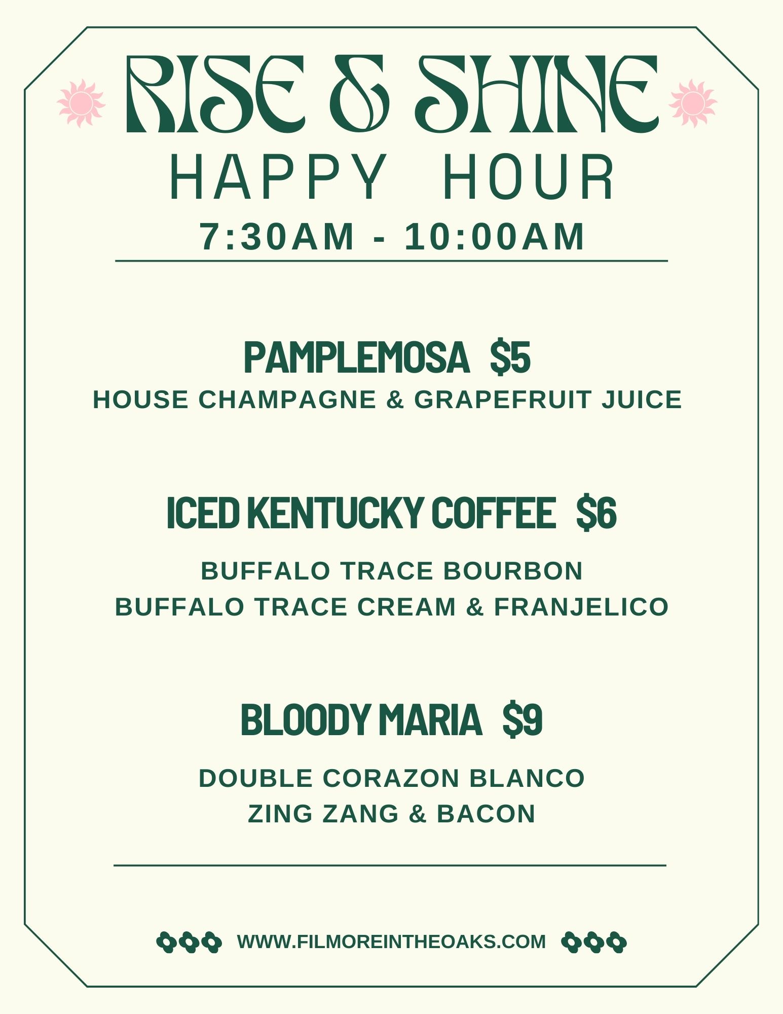 Menus - Bayou Oaks at City Park